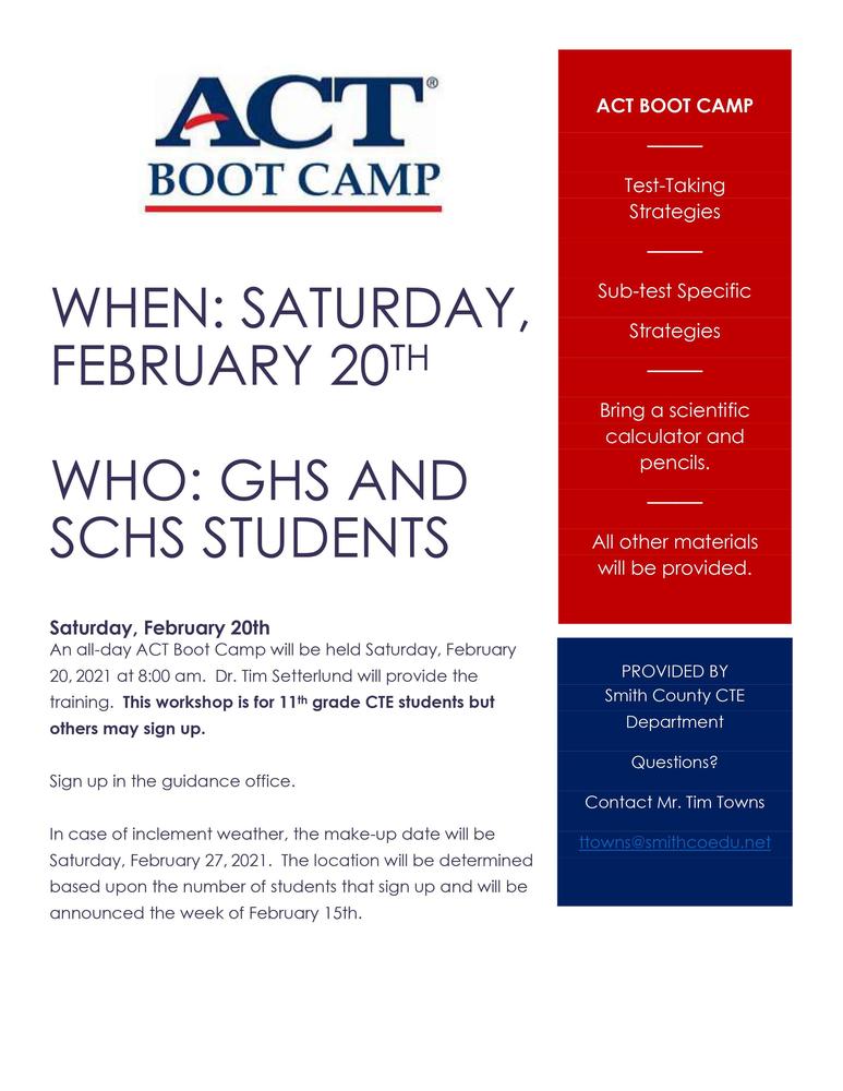 ACT Boot Camp | Gordonsville High School